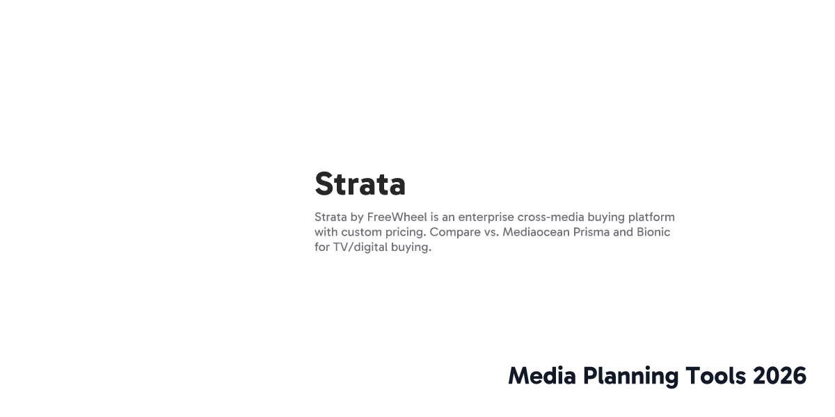 Strata by FreeWheel Pricing 2026: Media Buying Platform